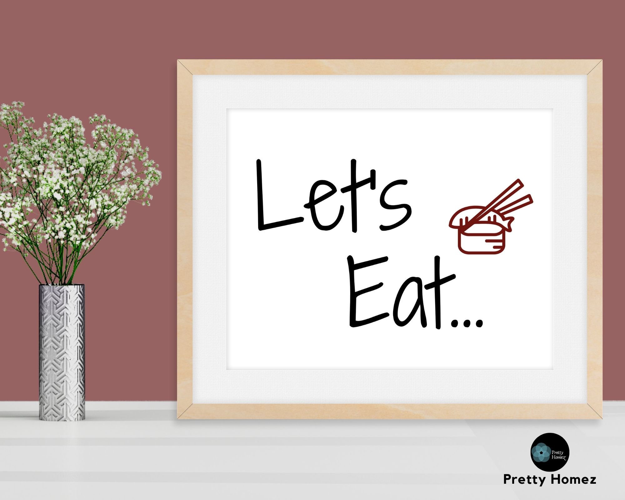 Let's Eat Sign Printable Wall Art for Dining Room. Let's Eat Kitchen ...