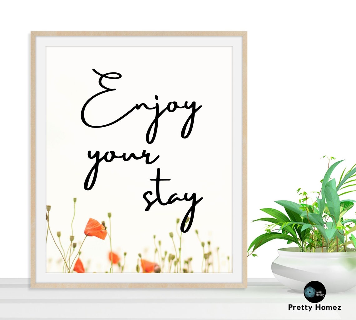 Guest Room Print enjoy Your Stay Sign as a Guest Room Wall - Etsy