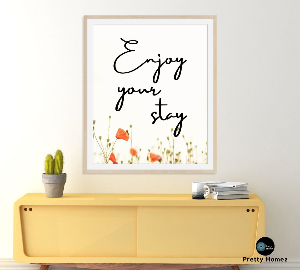 Guest Room Print enjoy Your Stay Sign as a Guest Room Wall - Etsy