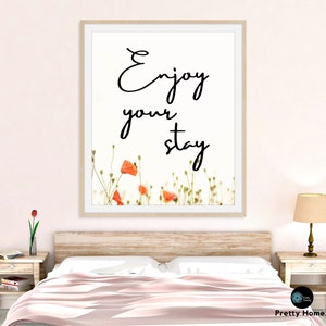 Guest Room Print enjoy Your Stay Sign as a Guest Room Wall - Etsy