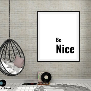 Motivational Wall Art be Nice Inspirational Wall Art for Home & Office ...