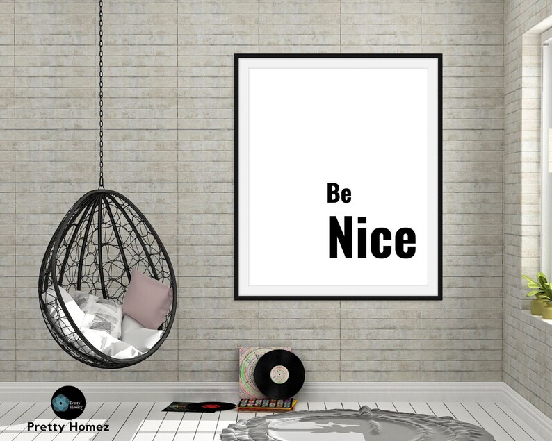 Motivational Wall Art be Nice Inspirational Wall Art for Home & Office ...