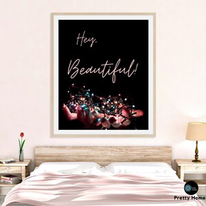 Motivational Wall Decor Hey Beautiful Wall Art for Girl Bedrooms and ...