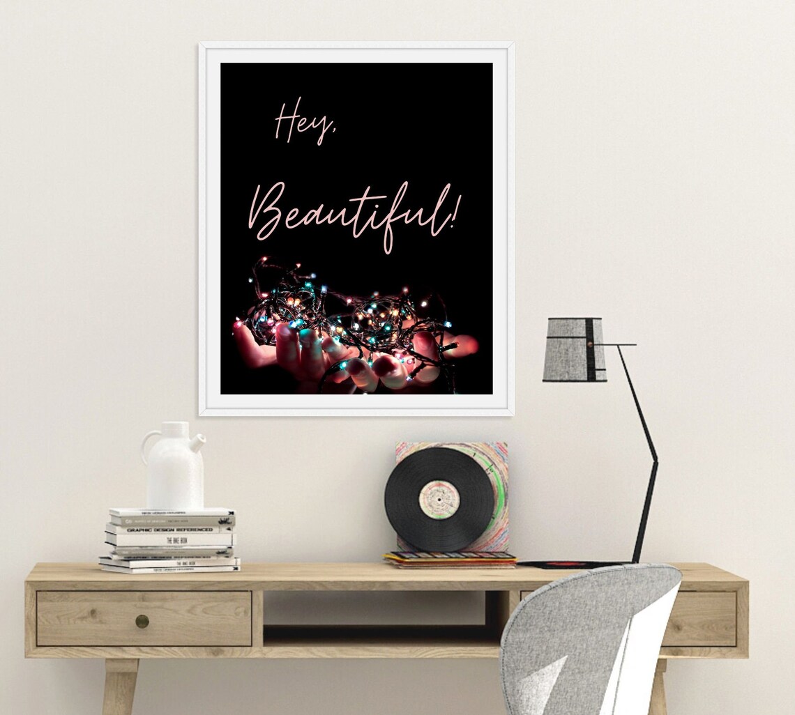 Motivational Wall Decor Hey Beautiful Wall Art for Girl Bedrooms and ...