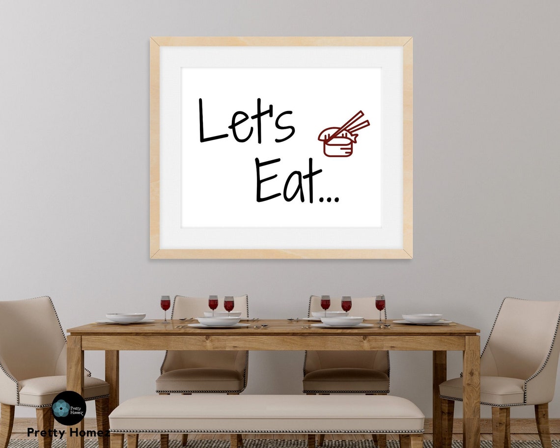 Let's Eat Sign Printable Wall Art for Dining Room. - Etsy