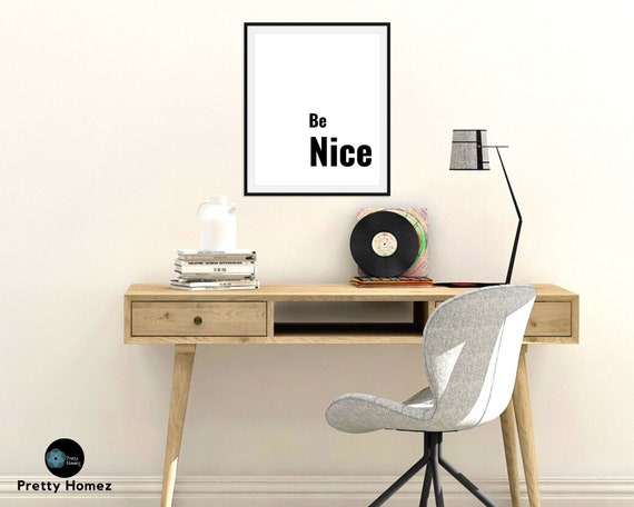 Motivational Wall Art be Nice Inspirational Wall | Etsy