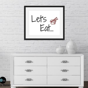 Let's Eat Sign Printable Wall Art for Dining Room. Let's Eat Kitchen ...