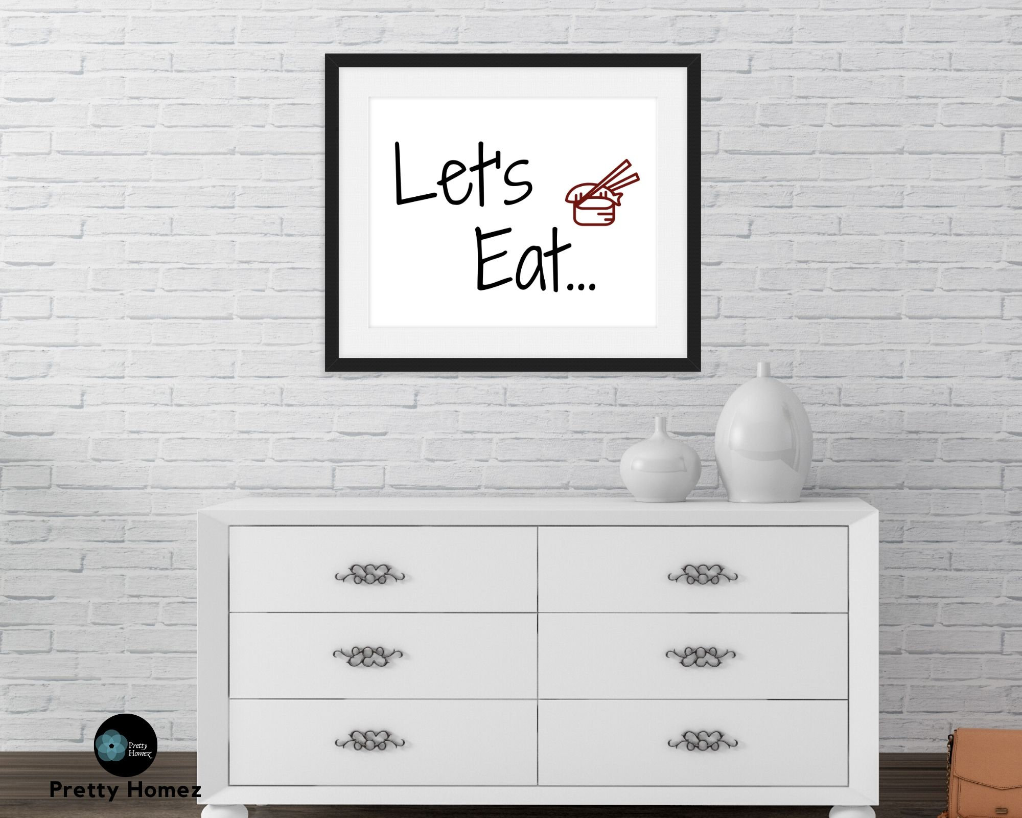 Let's Eat Sign Printable Wall Art for Dining Room. Let's Eat Kitchen ...
