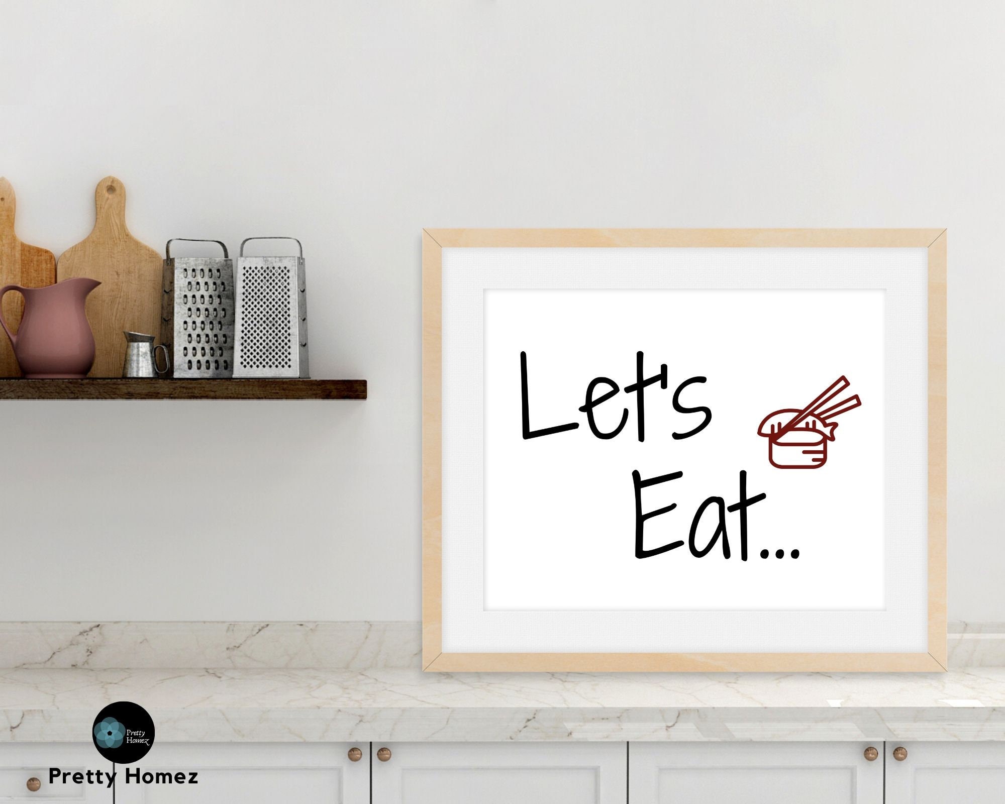 Let's Eat Sign Printable Wall Art for Dining Room. Let's Eat Kitchen ...