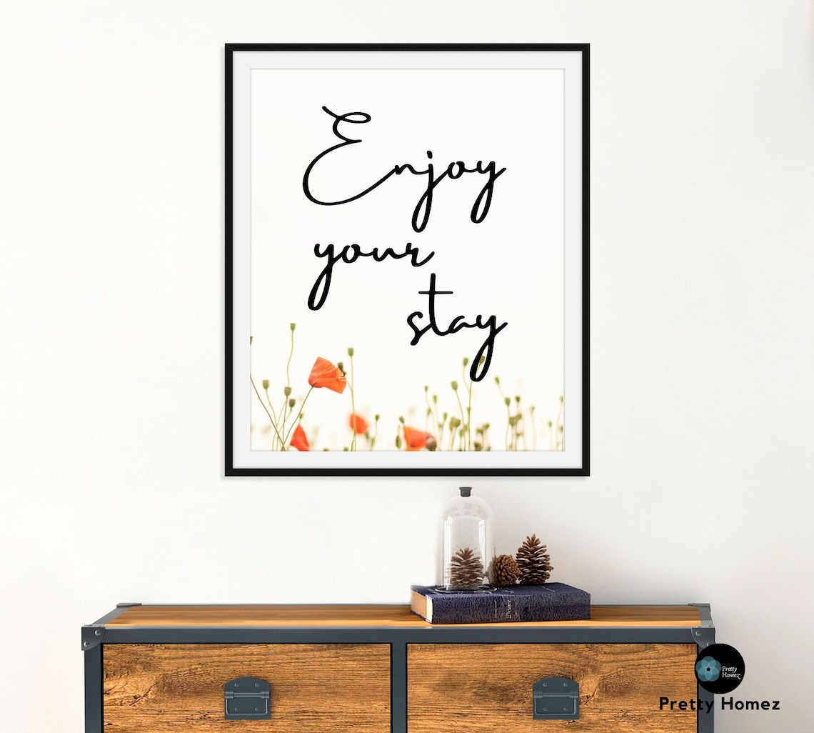 Guest Room Print enjoy Your Stay Sign as a Guest Room Wall - Etsy