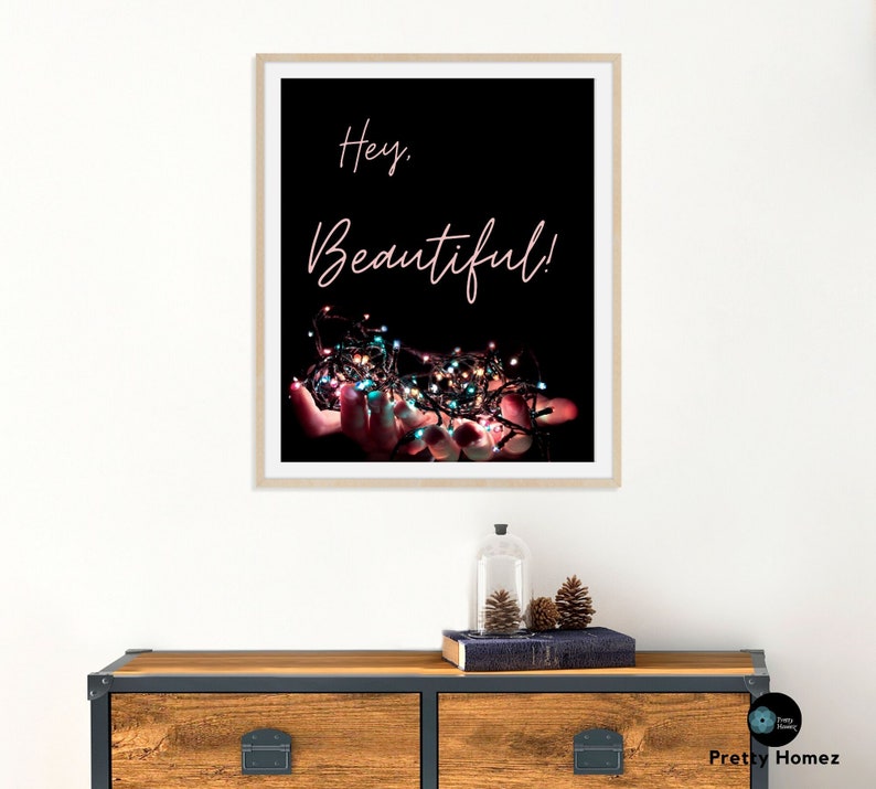 Motivational Wall Decor Hey Beautiful Wall Art for Girl Bedrooms and ...