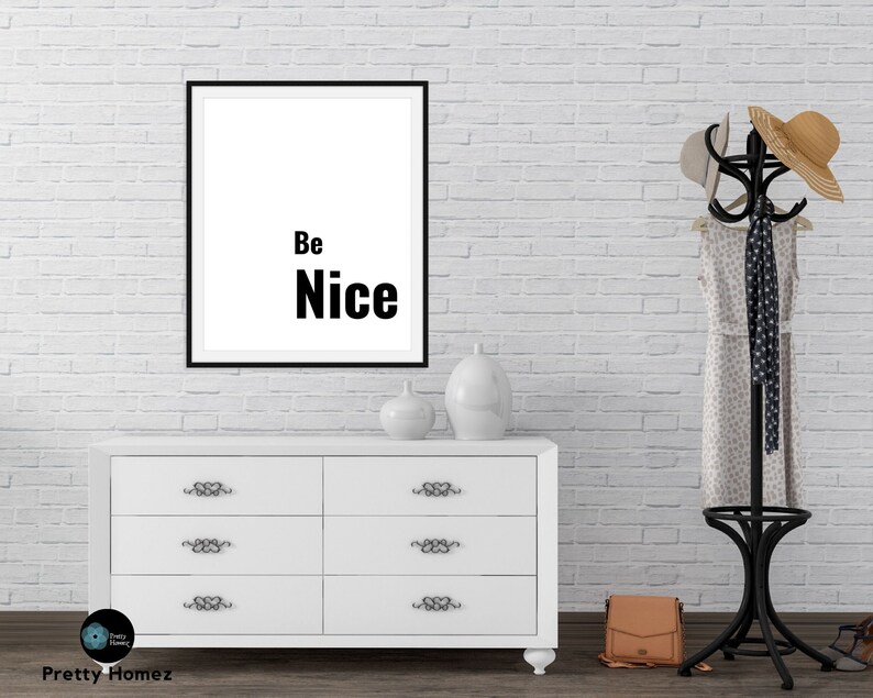 Motivational Wall Art be Nice Inspirational Wall Art for Home & Office ...