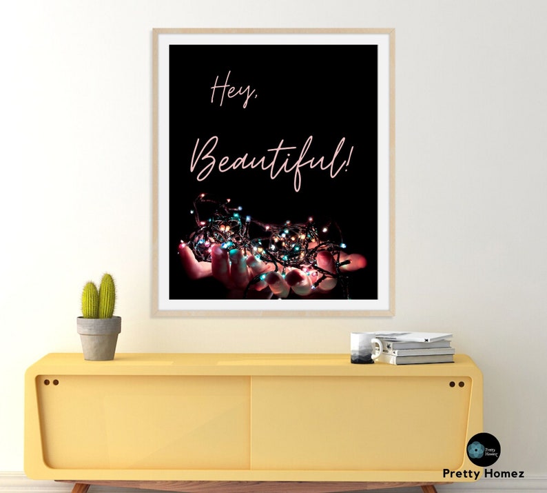 Motivational Wall Decor Hey Beautiful Wall Art for Girl Bedrooms and ...