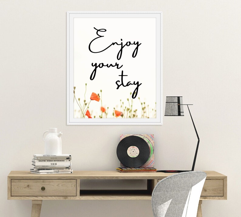 Guest Room Print Enjoy your stay sign as a Guest Room wall | Etsy