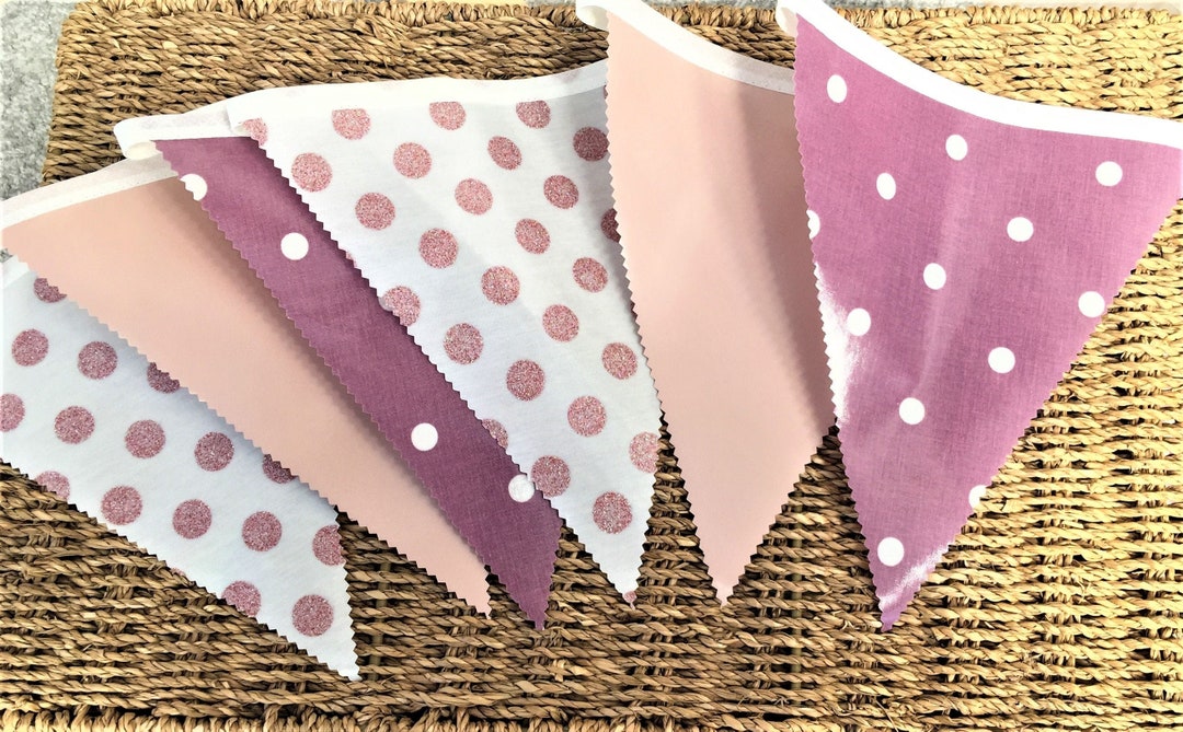 Pink & Glitter PVC Bunting 10 Flags X 2 Metres - Etsy