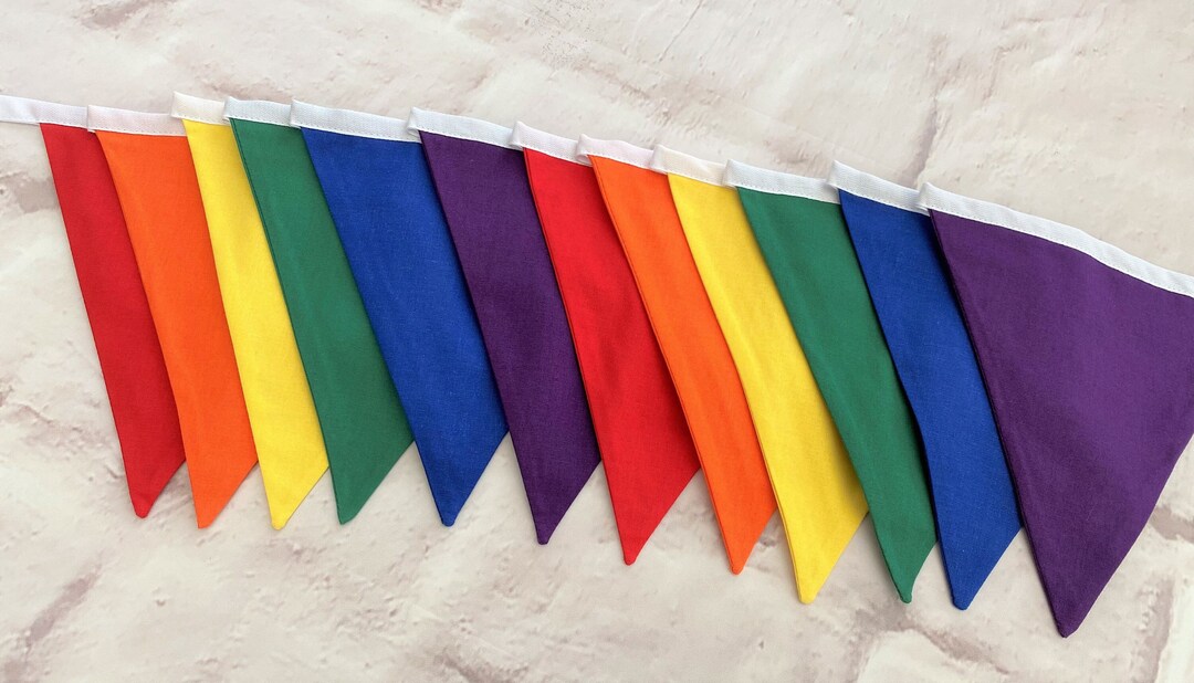 Banderines Arco Iris 12 Banderas de Tela x 2,8 metros - Etsy España