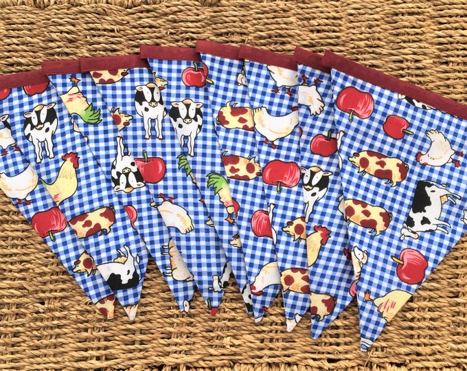 Farmyard Themed Bunting - Crochet Garland - Farm Decorations - Nursery ...