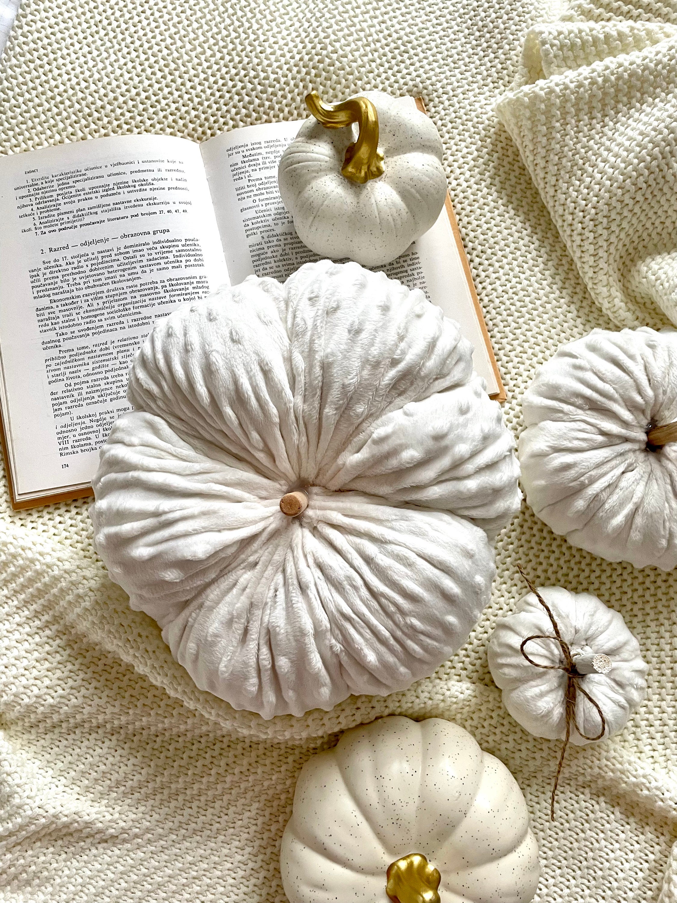 Hello Fall Fabric White Pumpkins Tulle Bows Farmhouse Decor. Rustic ...
