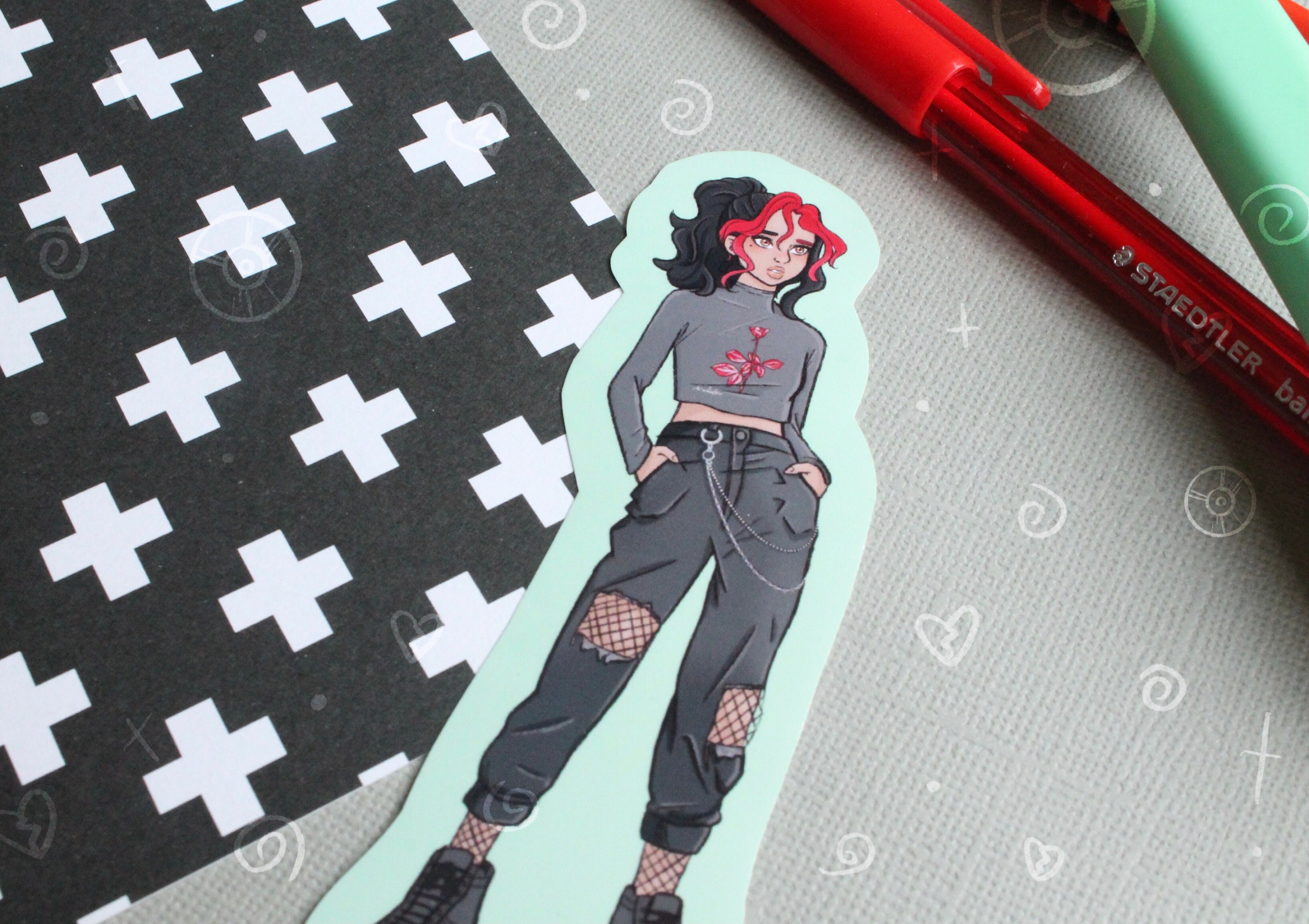 E-Girl Sticker Glossy Vinyl Aesthetic Single Sticker | Etsy