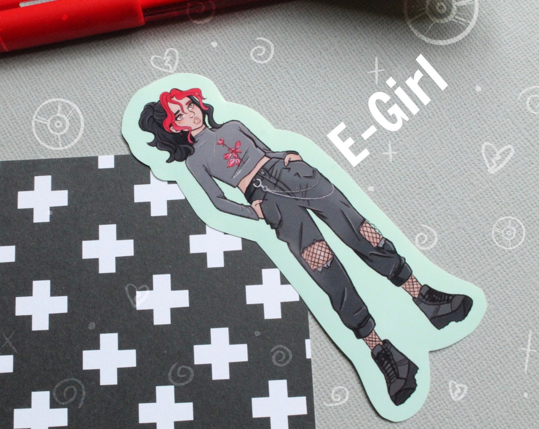 E-girl Sticker Glossy Vinyl Aesthetic Single Sticker - Etsy Australia