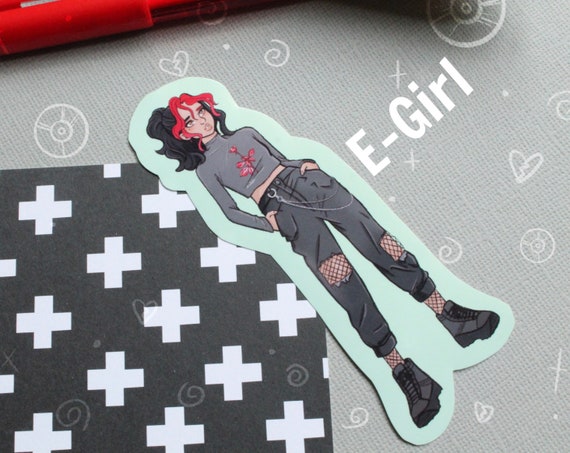 E-Girl Sticker Glossy Vinyl Aesthetic Single Sticker | Etsy