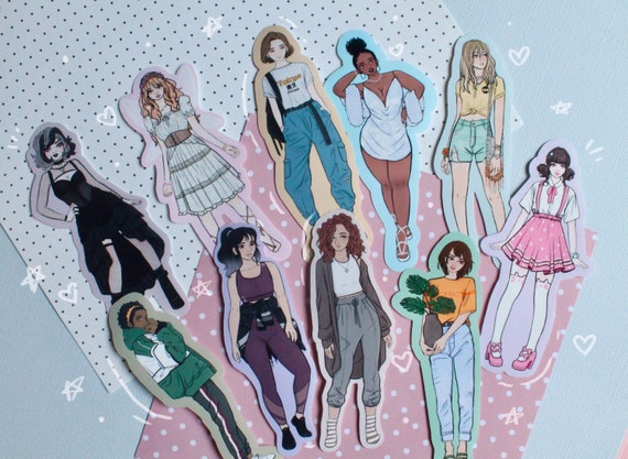 Aesthetic Girls .2 10 Pcs Sticker Pack Glossy Vinyl - Etsy