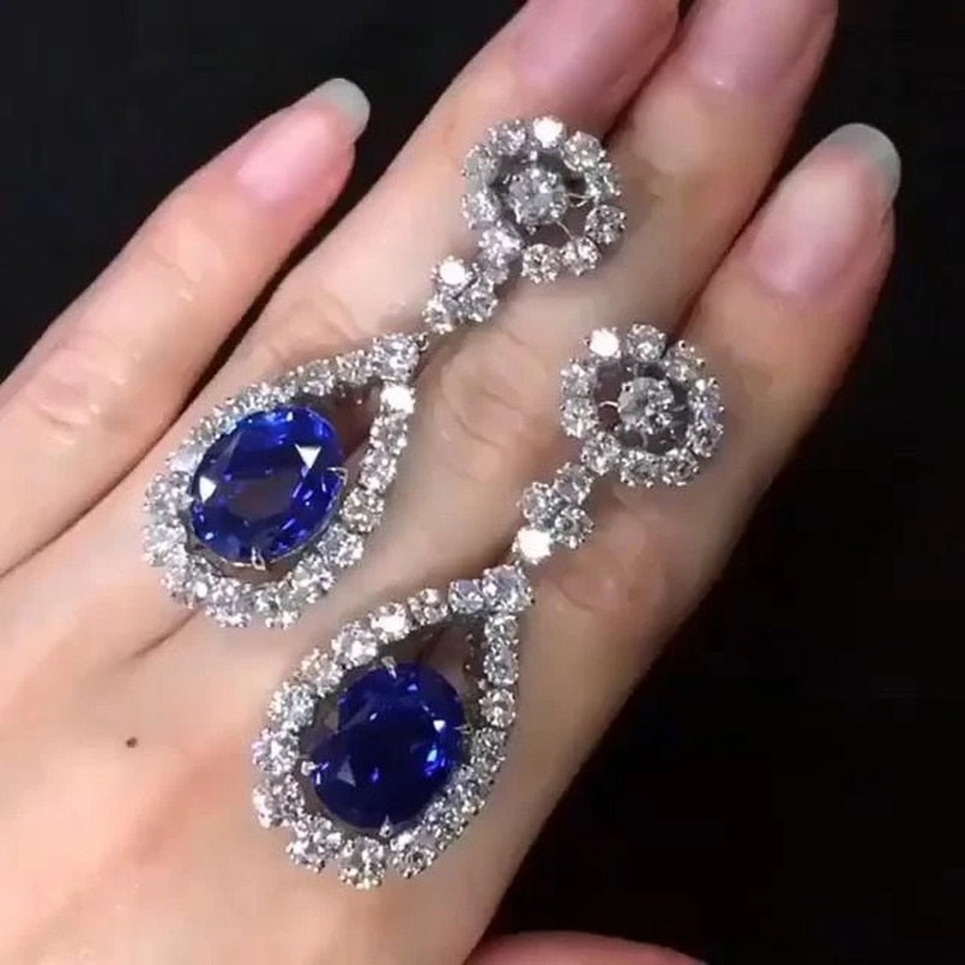 Luxury Bridal Hanging Earrings for Wedding Inlaid Bling Bling Cubic ...