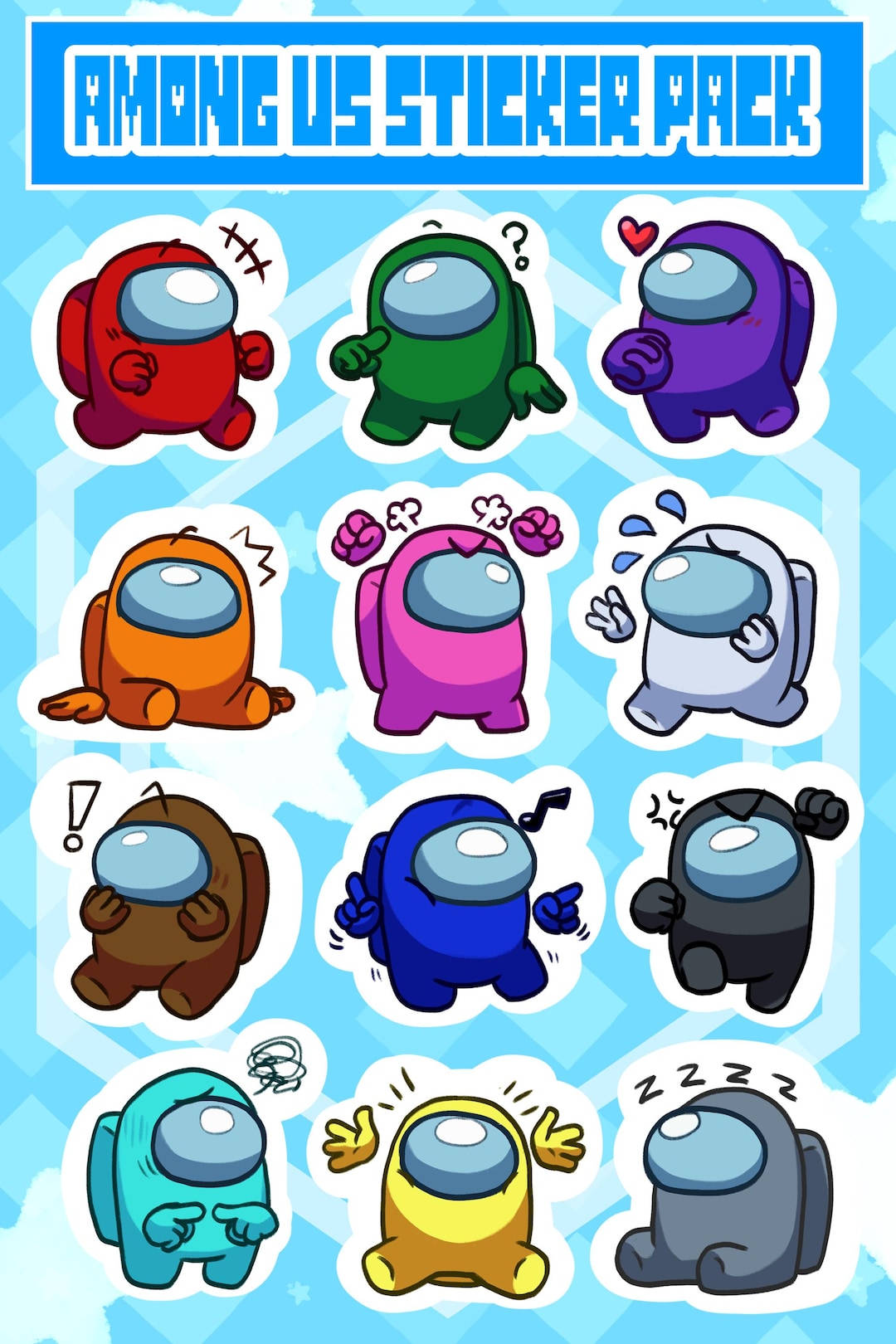 Among Us Sticker Set! - Etsy