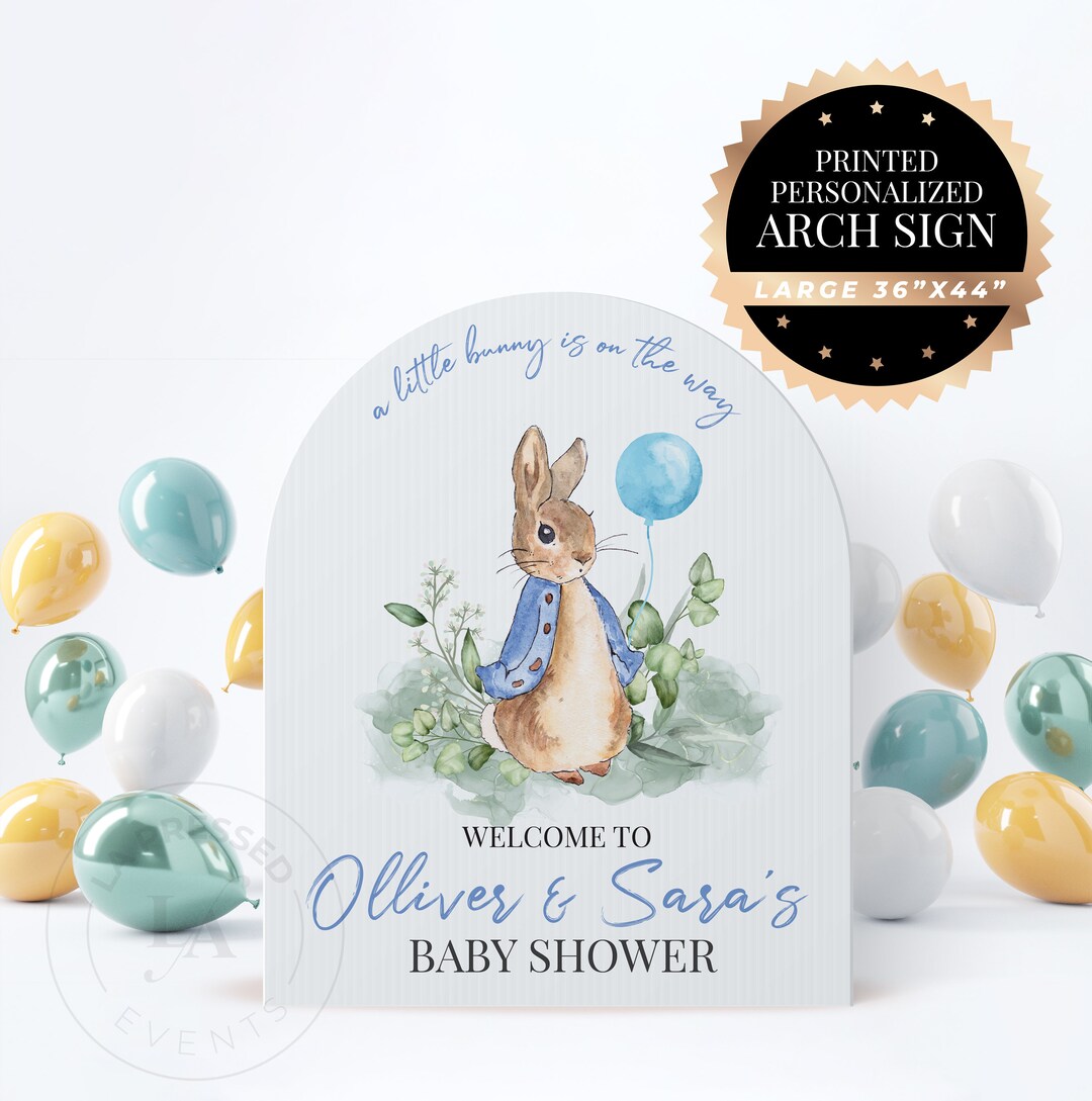 Peter Rabbit Blue or Pink Welcome Sign Arch, Classic Peter Rabbit Baby ...