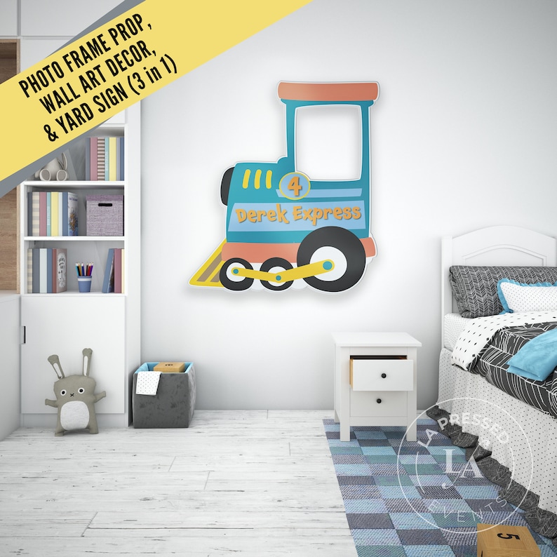 Train Photo Booth Frame Train Wall Art Train Yard Sign Kids | Etsy