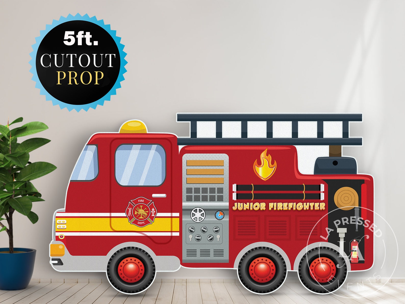 Big Red Firefighter Backdrop Prop, Firehouse Theme Party, Giant Red ...