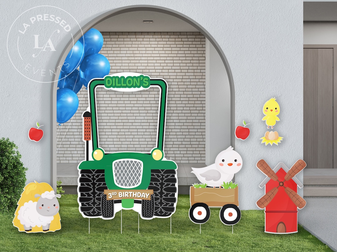 Farm Theme Birthday Party, Tractor Yard Sign, Barnyard Party, Tractor ...