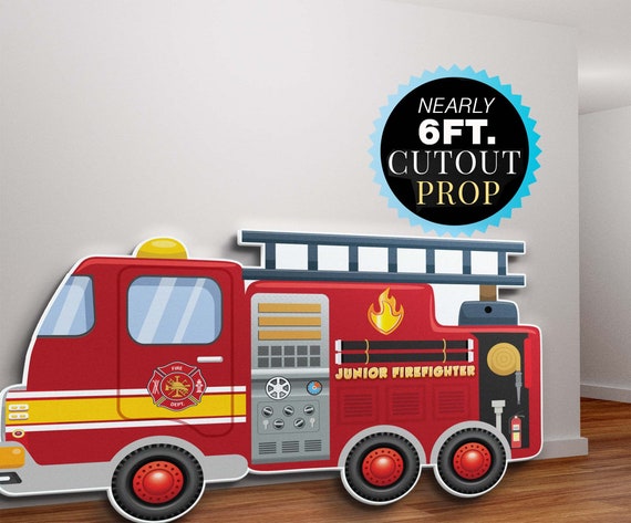 Big Red Firefighter Backdrop Prop Firehouse Theme Party - Etsy