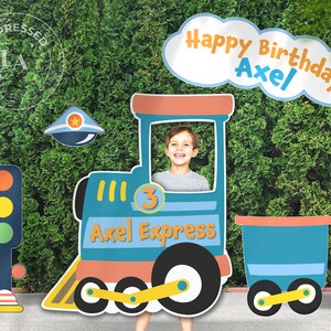 Train Photo Booth Frame, Train Wall Art, Train Yard Sign, Kids Party ...