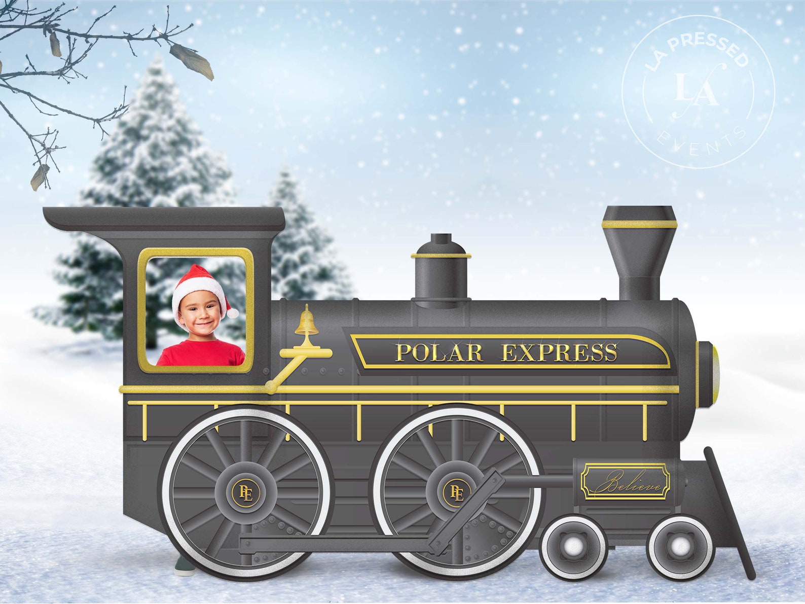 Polar Express Photo Booth Cutout, Snow Train, Christmas Home Decor ...