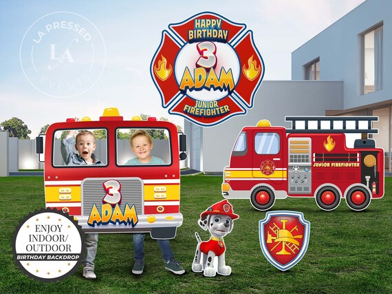 Firefighter Backdrop Prop Firehouse Theme Party Fire Truck | Etsy