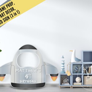 Rocket Photo Booth Frame, Rocket Wall Art, Rocket Yard Sign, Space ...