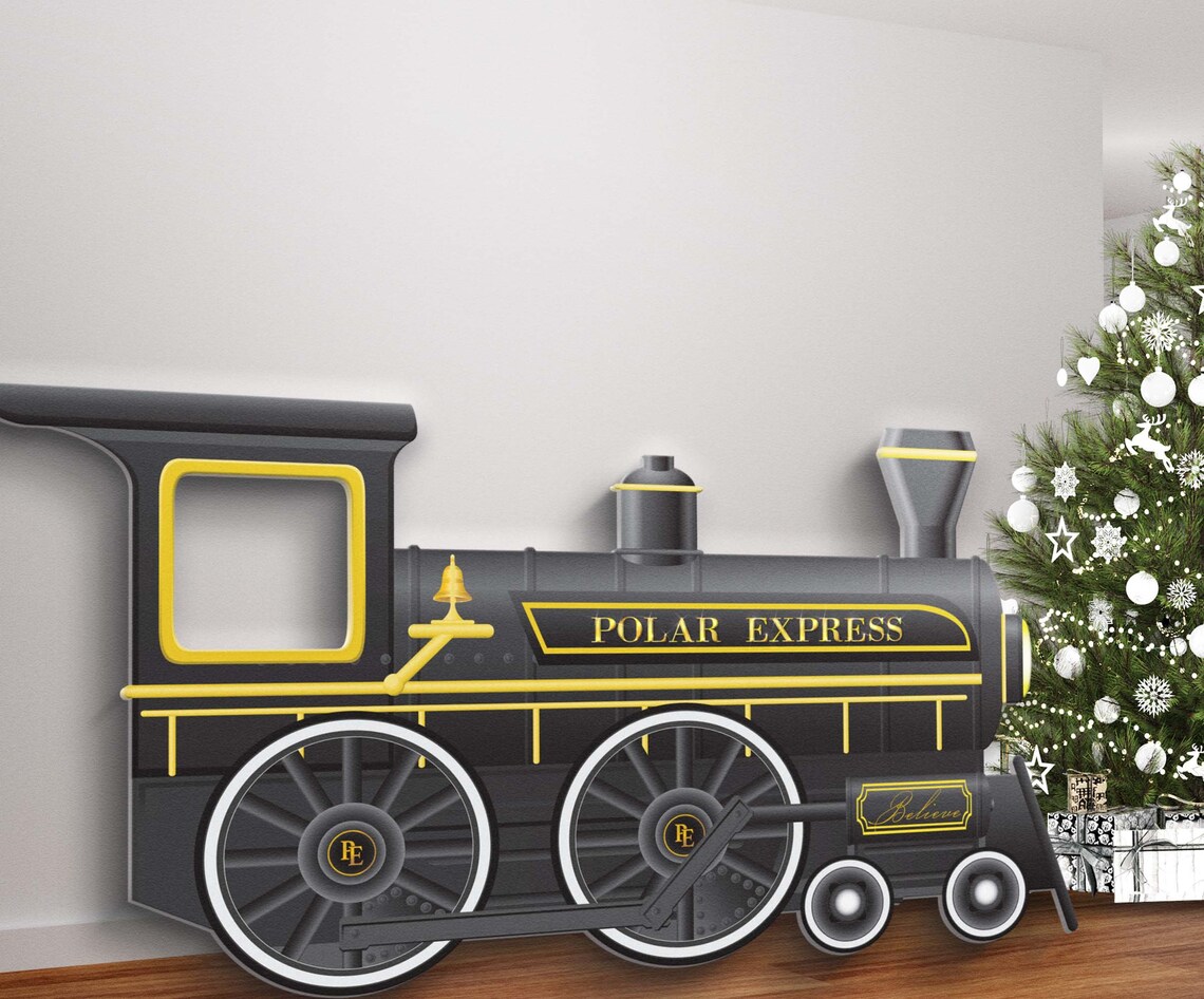 Polar Express Photo Booth Cutout, Complete Set, Blue Caboose, Coal ...