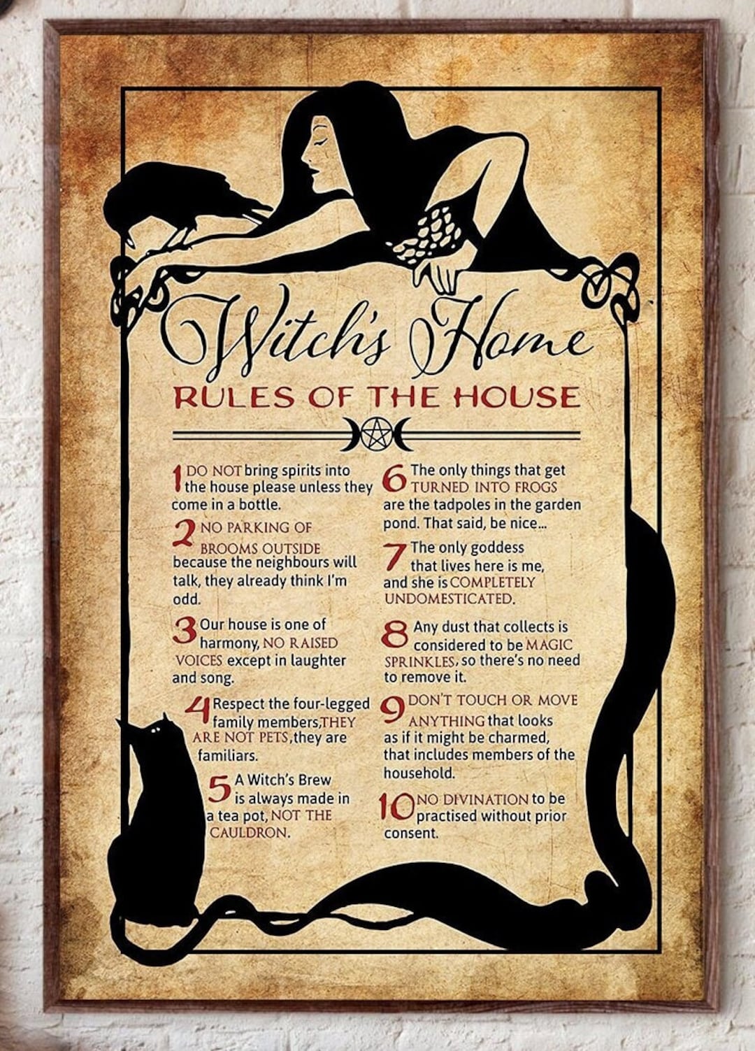 Witchs Home Rules of the House Poster - Etsy