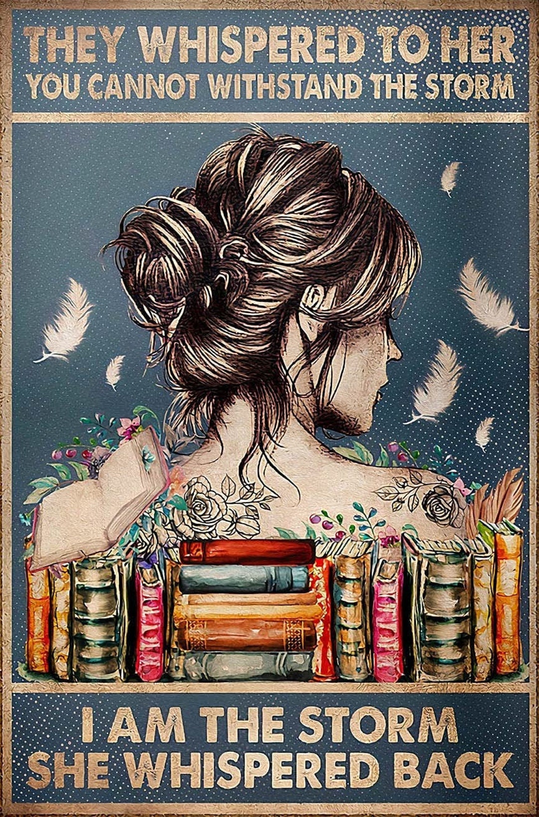 They Whispered to Her You Cannot Withstand the Storm Poster, Retro Girl ...