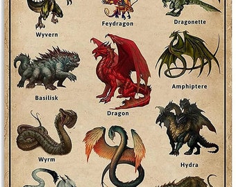 Types of Dragon - Etsy