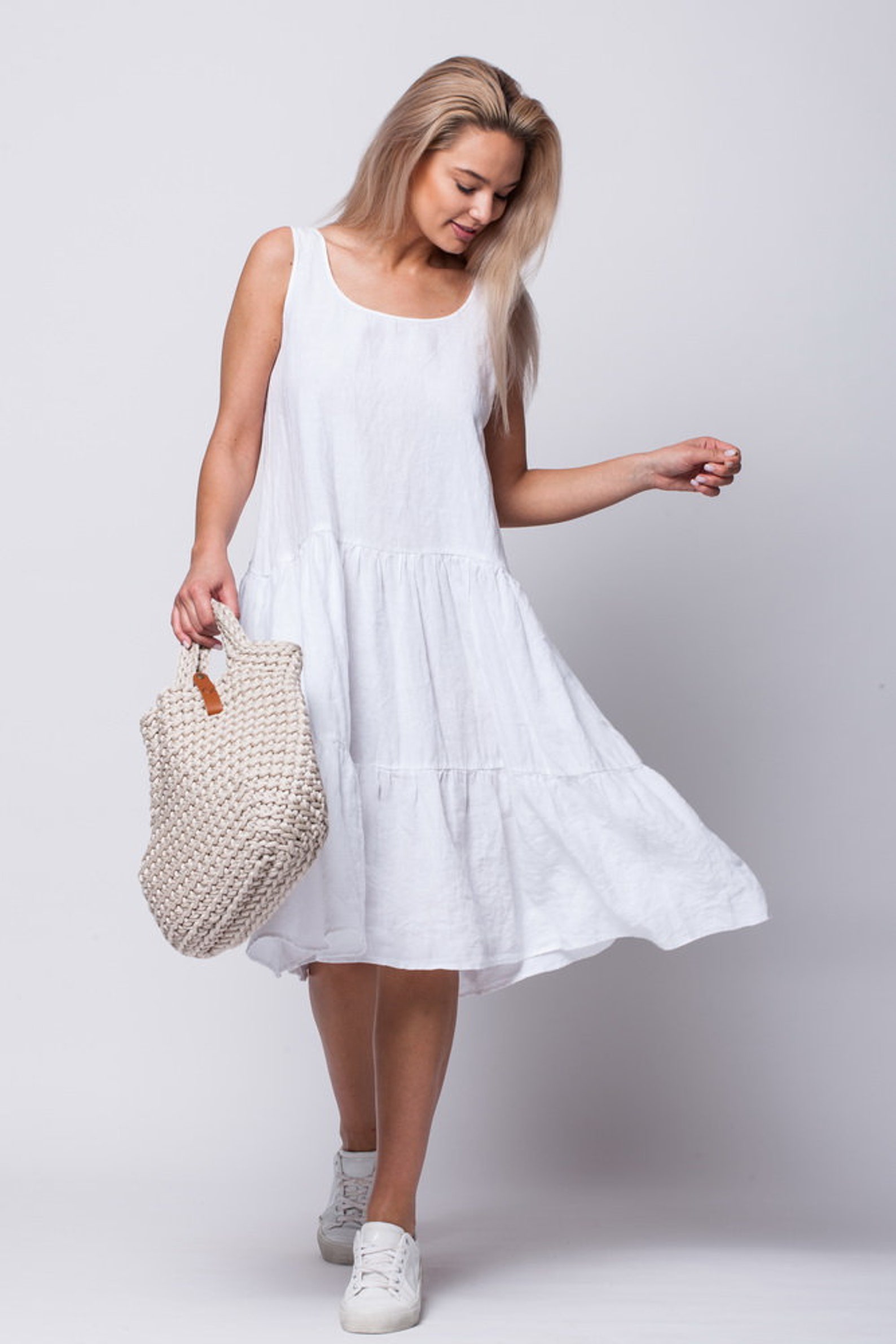 Pink Linen Dress Daisy With Pockets Summer Linen Etsy