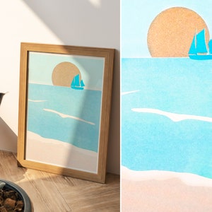 POSTER SERIES "three Times Sea" / Risography / 18 X 24 Cm - Etsy
