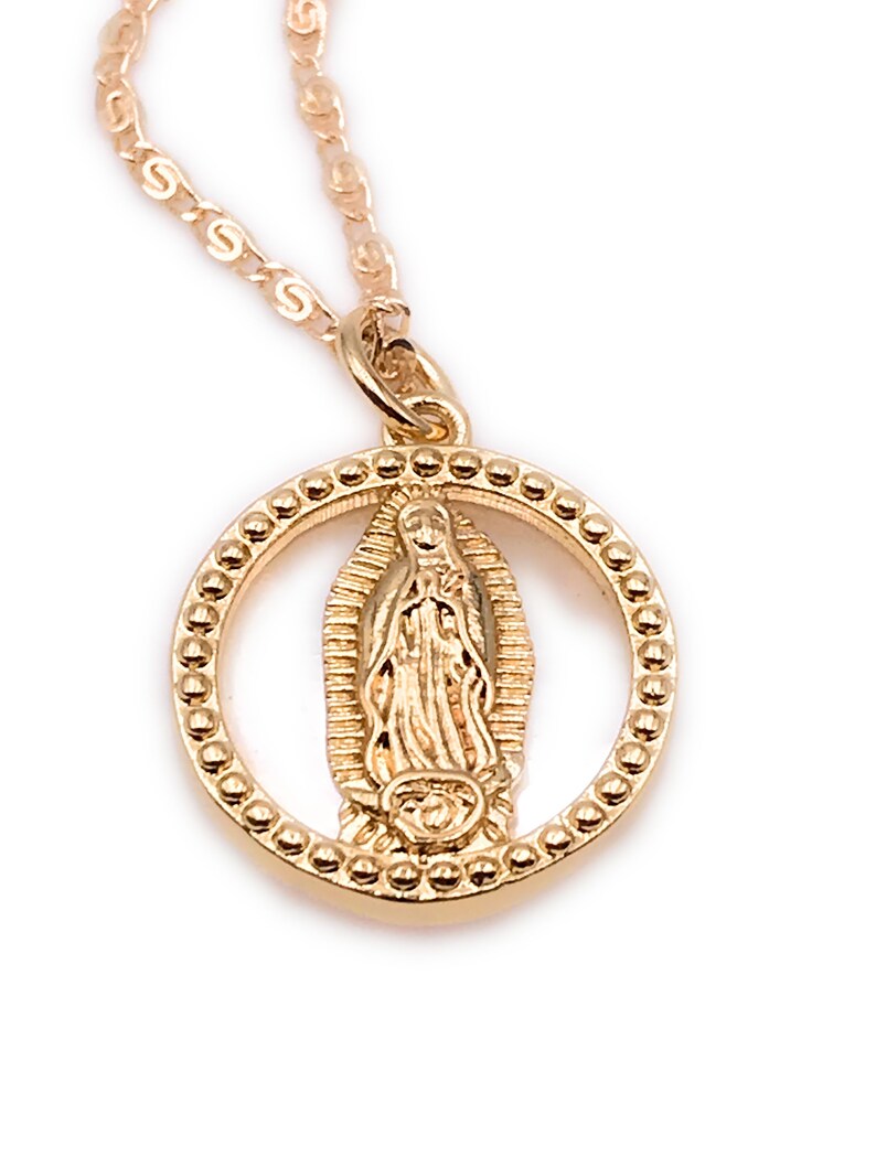 Guadalupe Shell Pendant Necklace Virgen De Guadalupe Medal | Etsy
