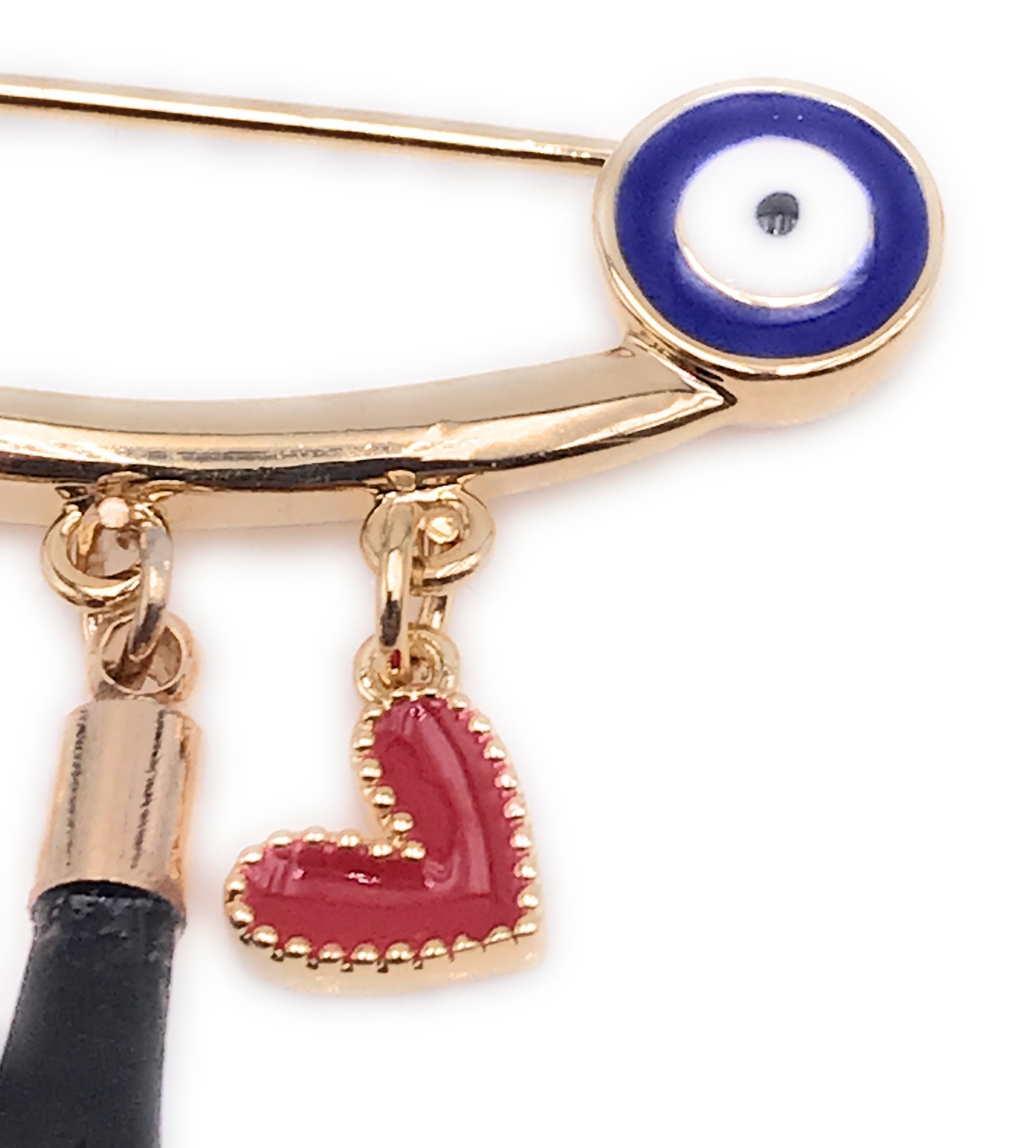 Gold Baby Brooch Azabache Protection Genuine Azabache Charm | Etsy