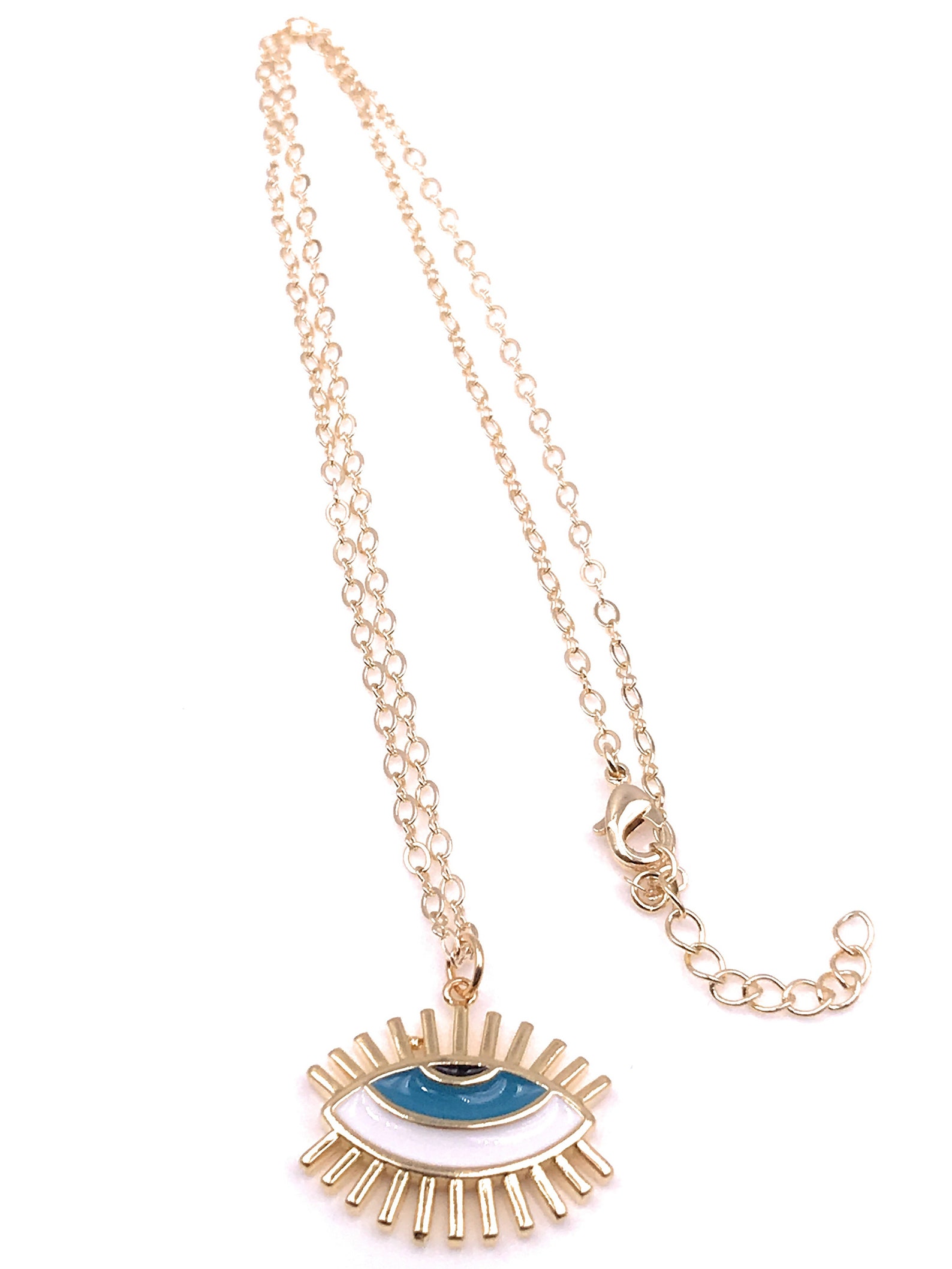 Evil Eye Protection Necklace Enamel Evil Eye Pendant Gold | Etsy