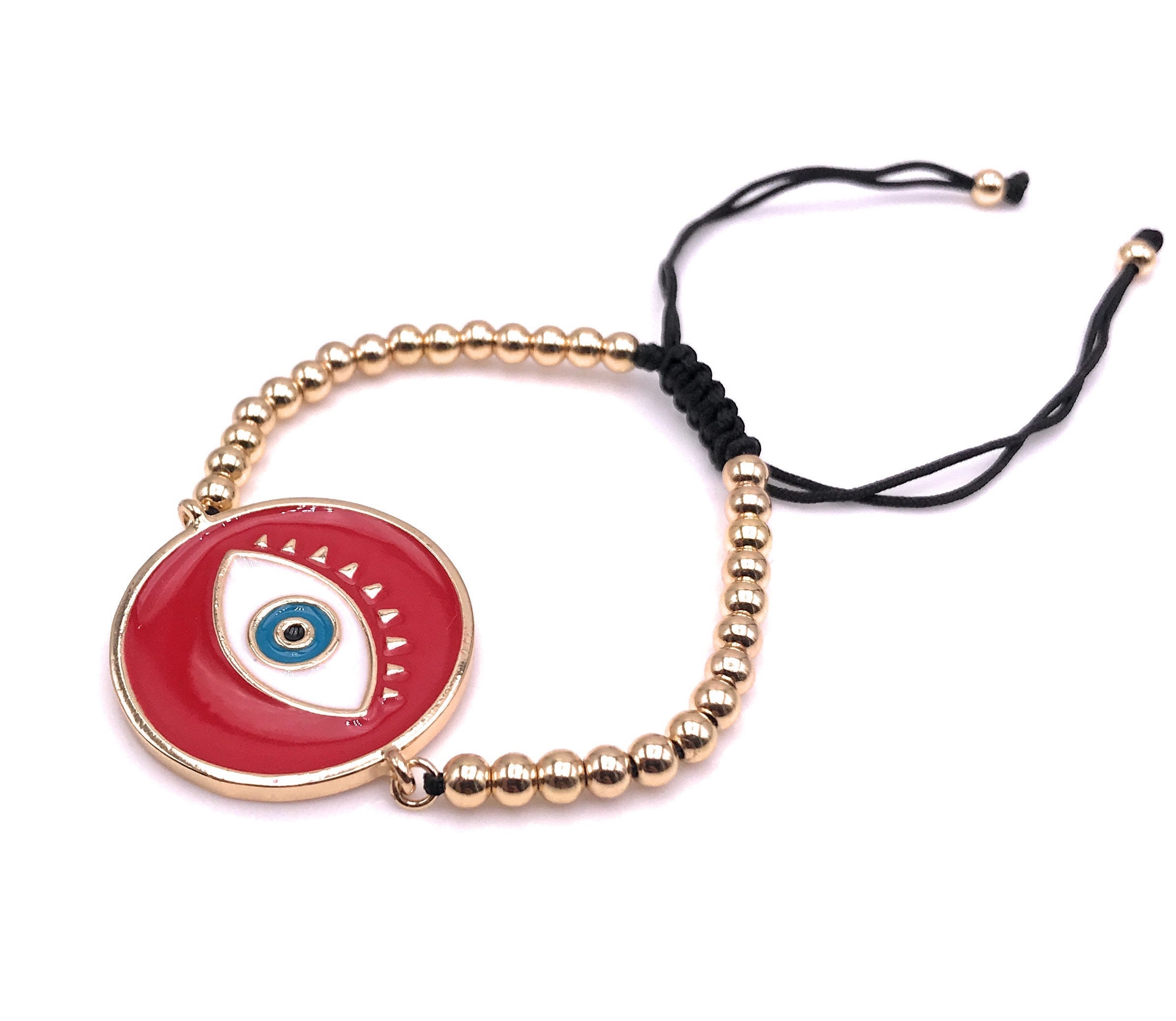 Evil Eye Red Enamel Bracelet Fashion Jewelry Evil Eye - Etsy