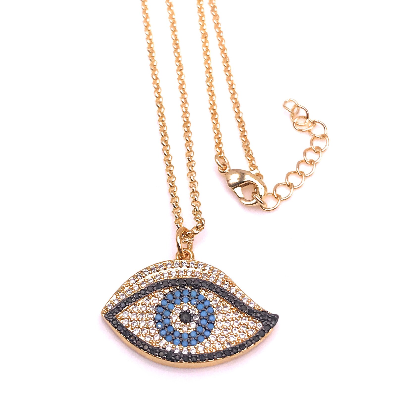 Gold Evil Eye Pendant Necklace, Evil Eye Fashion Necklace for Women ...