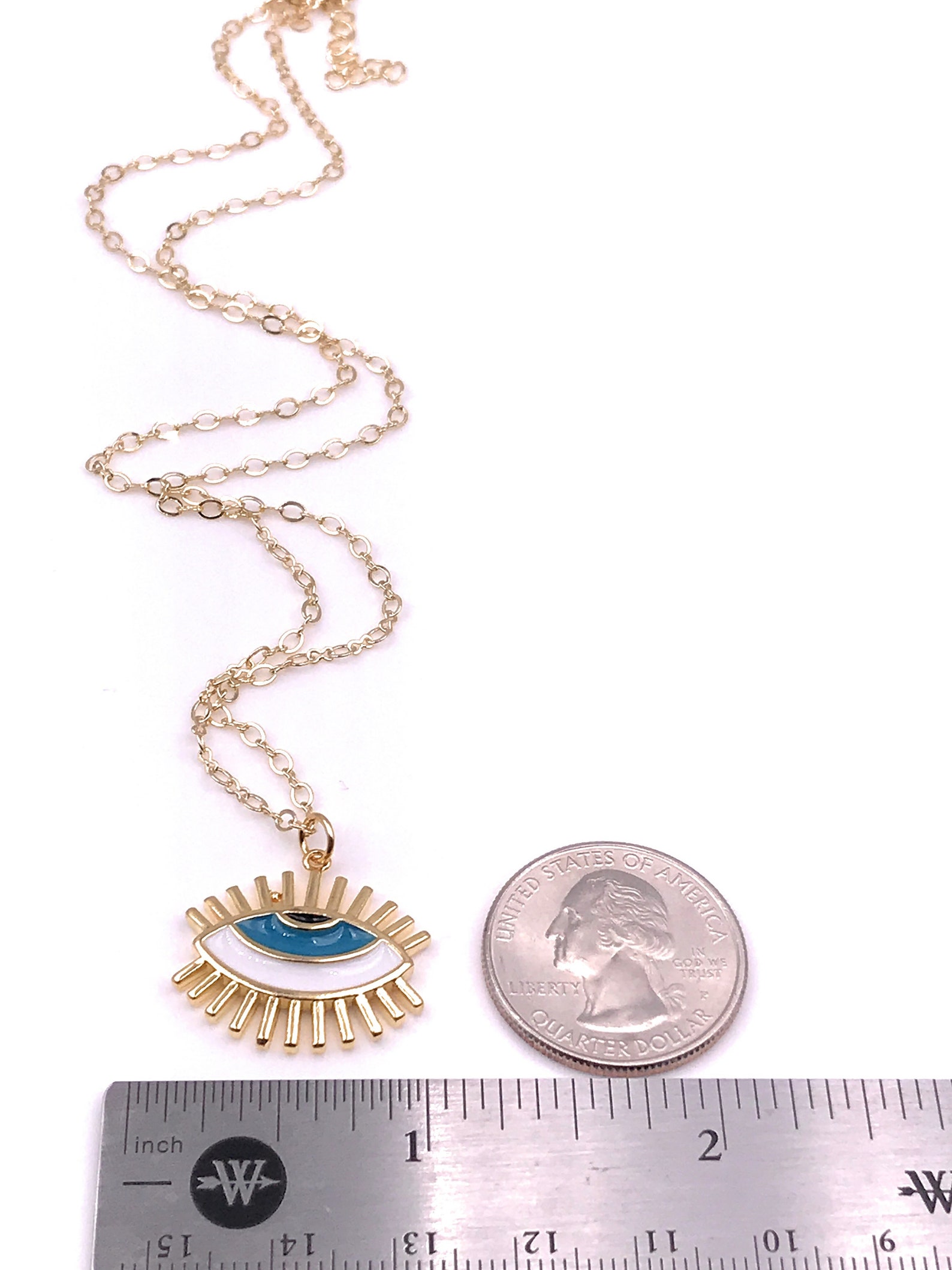 Evil Eye Protection Necklace Enamel Evil Eye Pendant Gold | Etsy