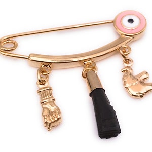 Baby Brooch Pin Azabache Protection, Genuine Azabache Charm, Lucky ...